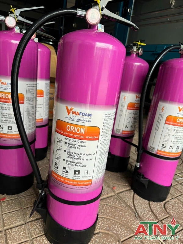 Bình chữa cháy Orion Pin lithium gốc nước 1kg 3kg 6kg 9kg