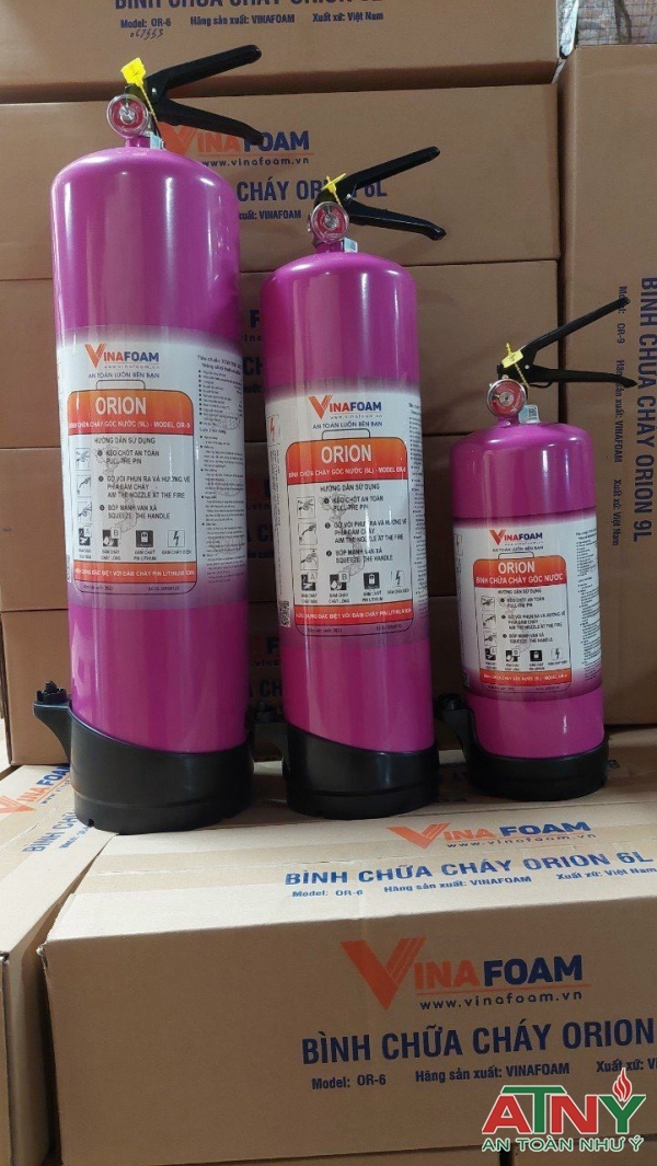 Bình chữa cháy Orion Pin lithium gốc nước 1kg 3kg 6kg 9kg