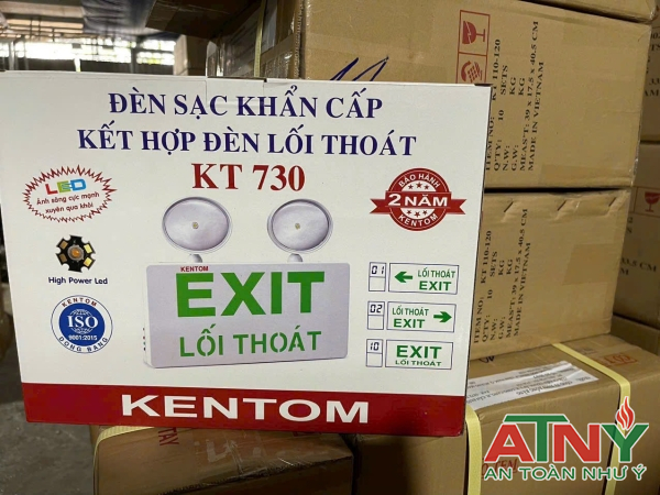 Đèn exit và sự cố Kentom KT730 kết hợp hai trong một kiểm định cấp