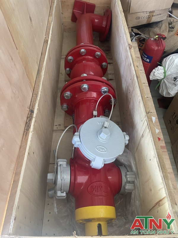 Trụ chữa cháy tomoken 3 cửa 3 họng DN100x2 DN65 kiểm định cấp tem